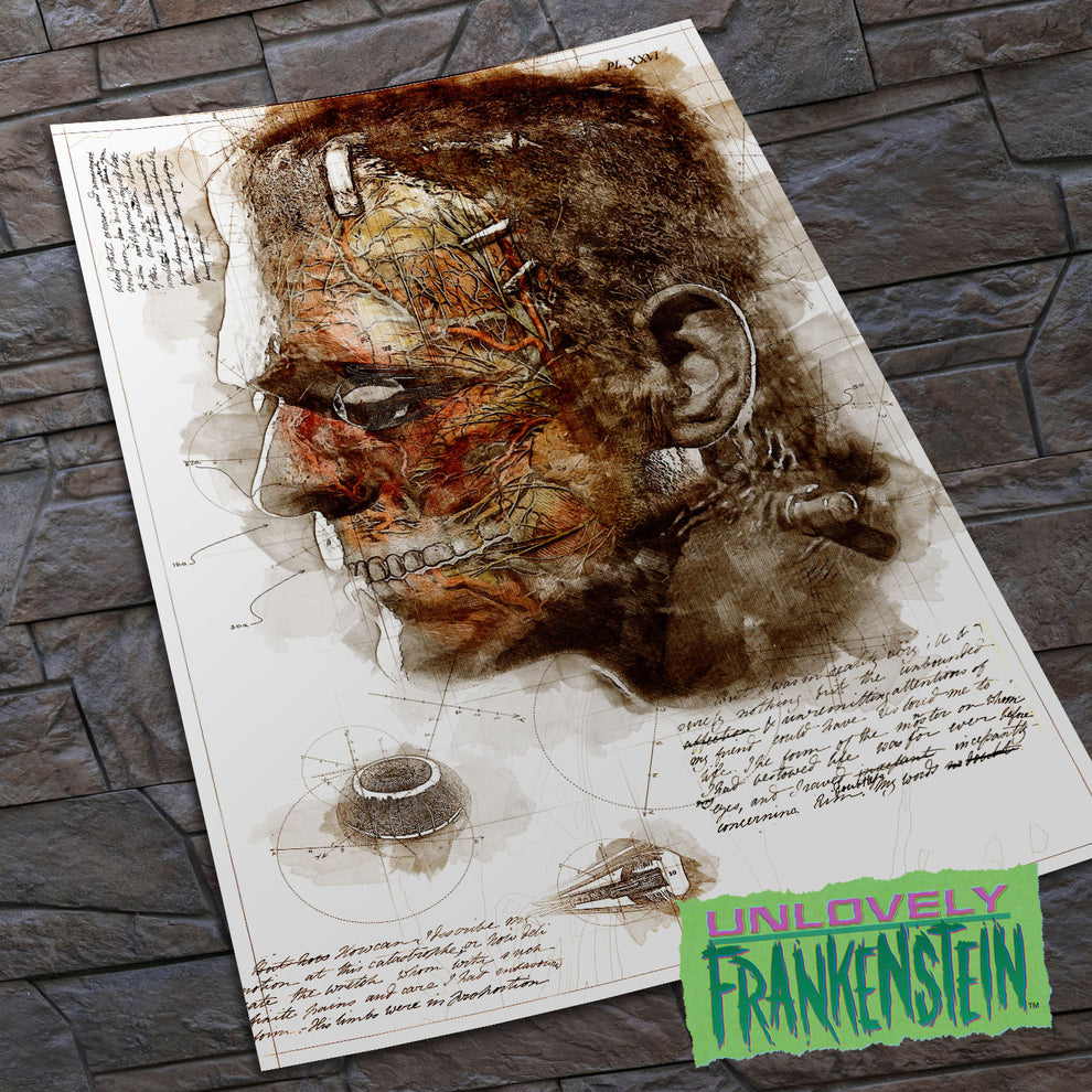 How to Make a Monster: Frankenstein Anatomy Poster | 11x17 Art Print ...