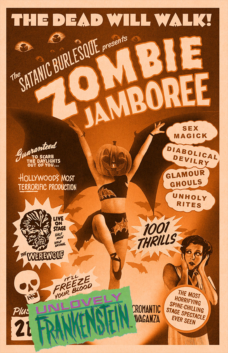 Satanic Burlesque spook show poster | 11x17 Art Print ...